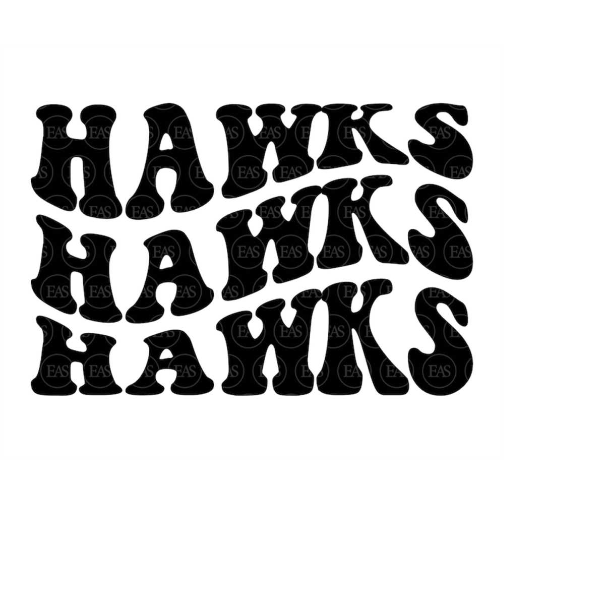 Hawks Wavy Stacked Svg, Go Hawks Svg, Hawks Team, Retro Vint | Inspire ...