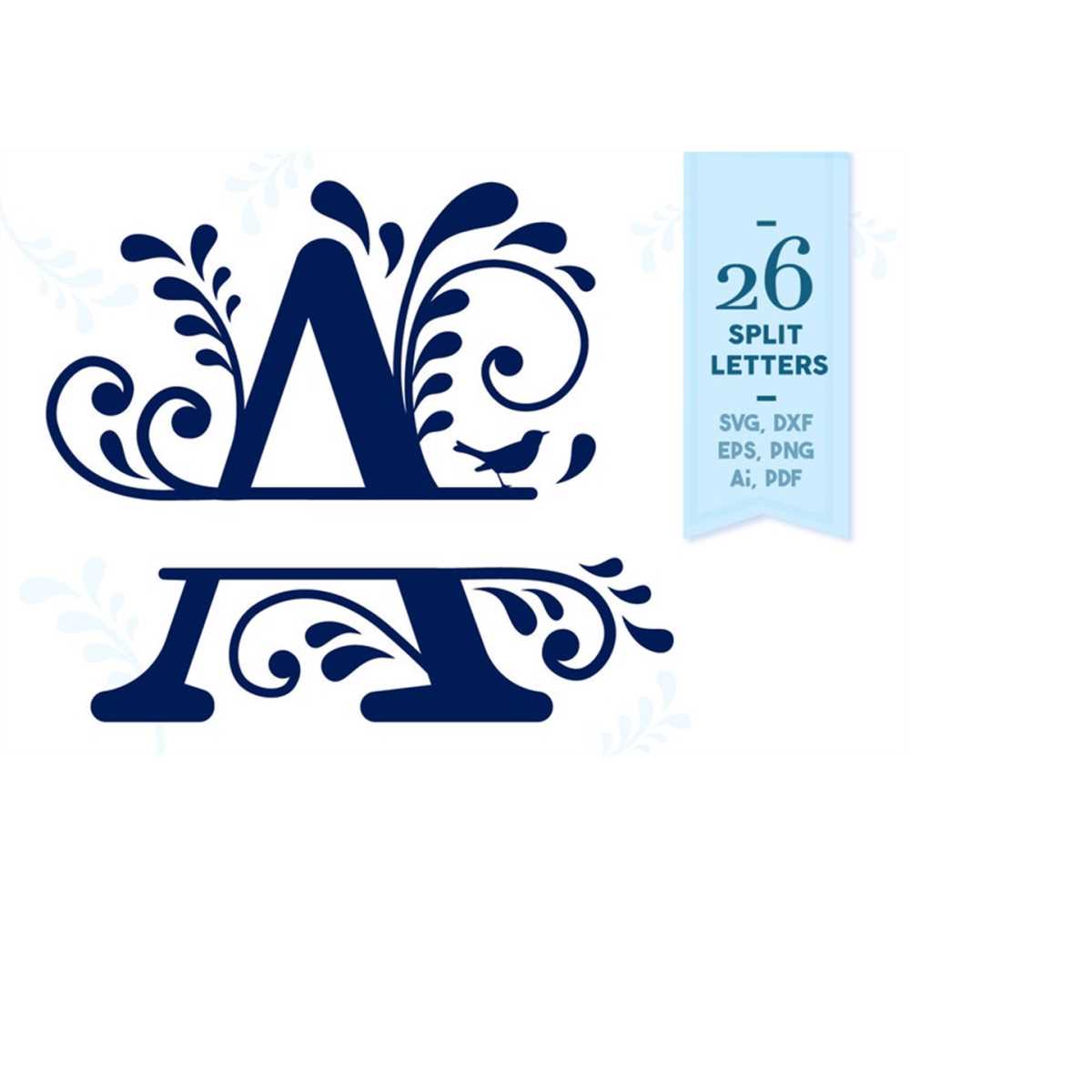 Split Monogram SVG Alphabet, Floral Split Monogram SVG, Flor | Inspire ...