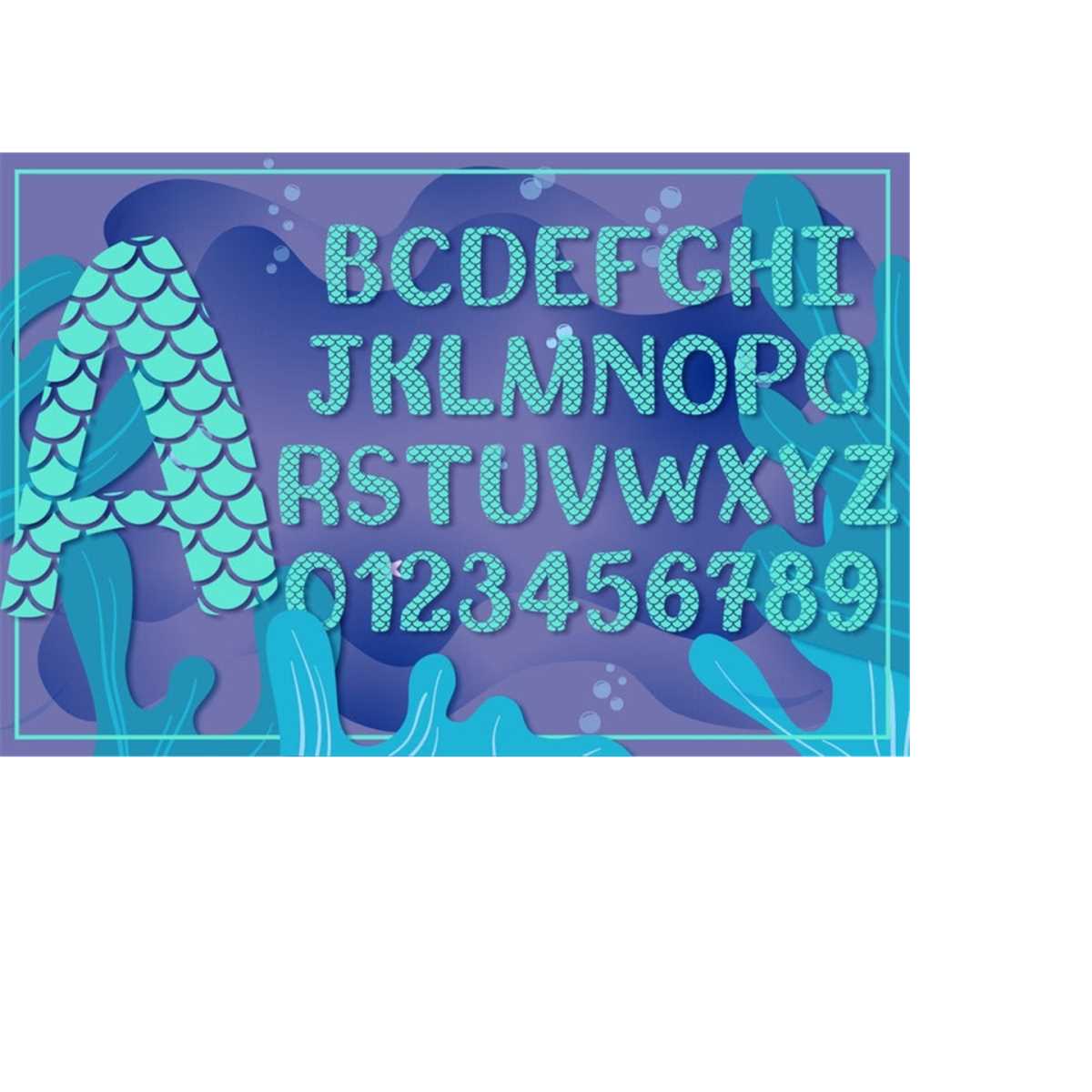 Mermaid SVG Alphabet, Mermaid Alphabet, Mermaid Scales SVG, - Inspire ...