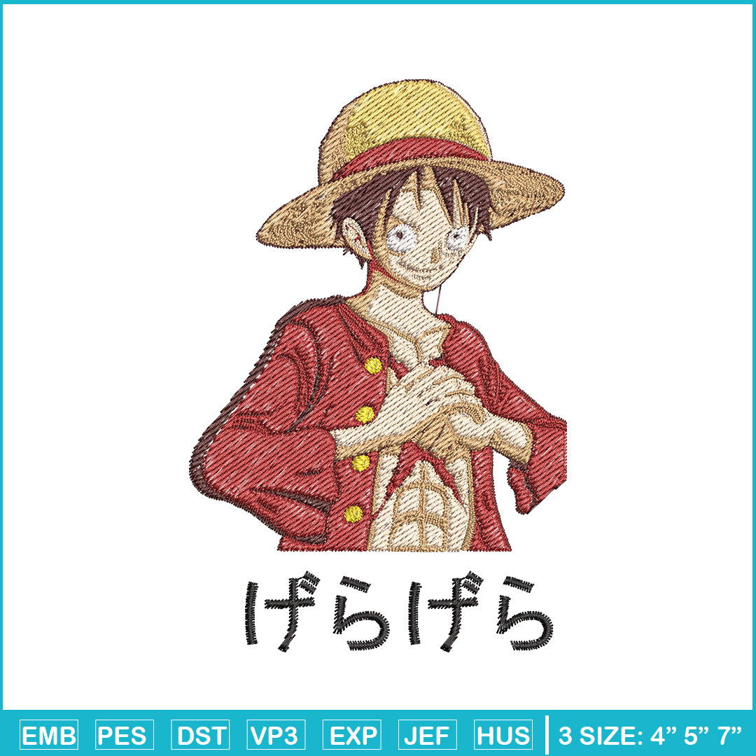 Luffy man embroidery design, One piece embroidery, Anime des | Inspire ...