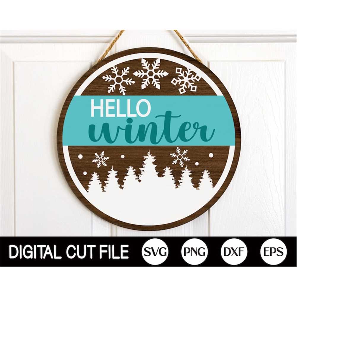 Hello Winter SVG, Welcome Sign SVG, Winter Sign Svg, Front D | Inspire ...