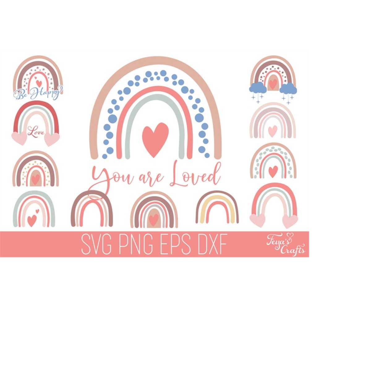Rainbow SVG, Boho Rainbow SVG, Baby Rainbow Cricut, Rainbow | Inspire ...