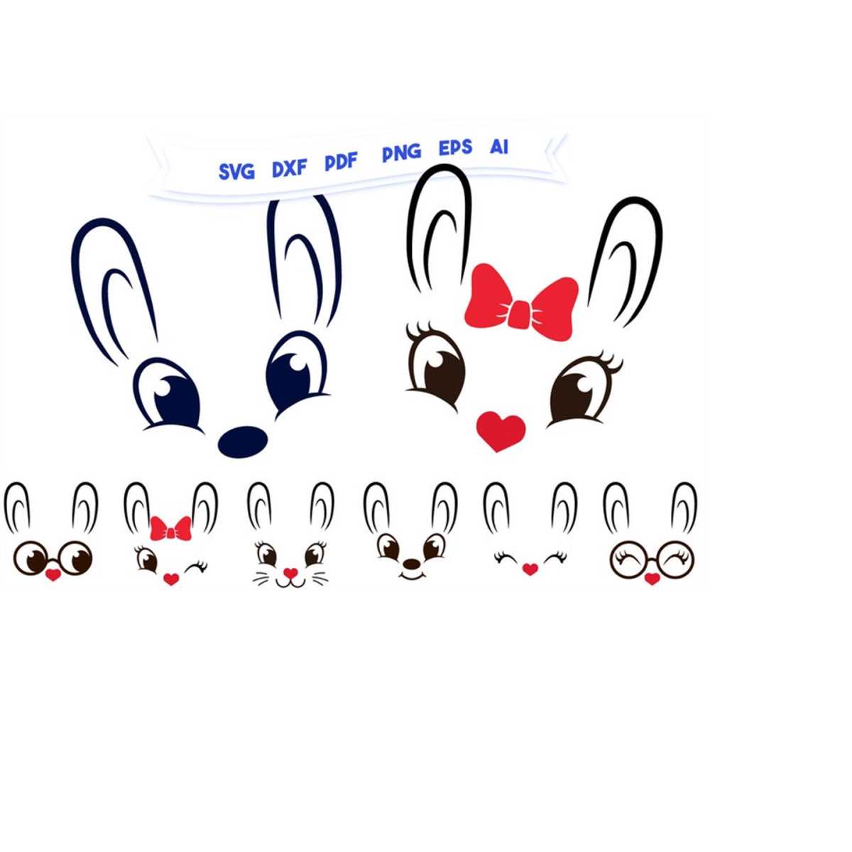 Easter Bunny SVG, Cute Bunny SVG, Bunny Face SVG, Bunny Face | Inspire ...