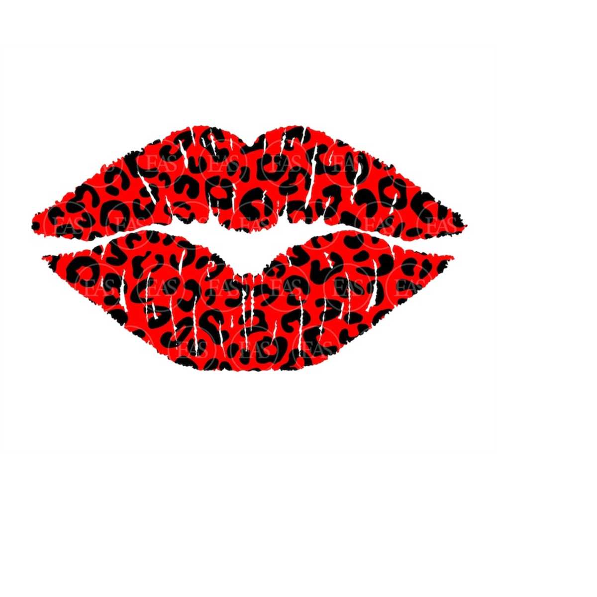 Red Leopard Lips Svg, Leopard Lipstick Print Svg, Leopard Ki | Inspire ...