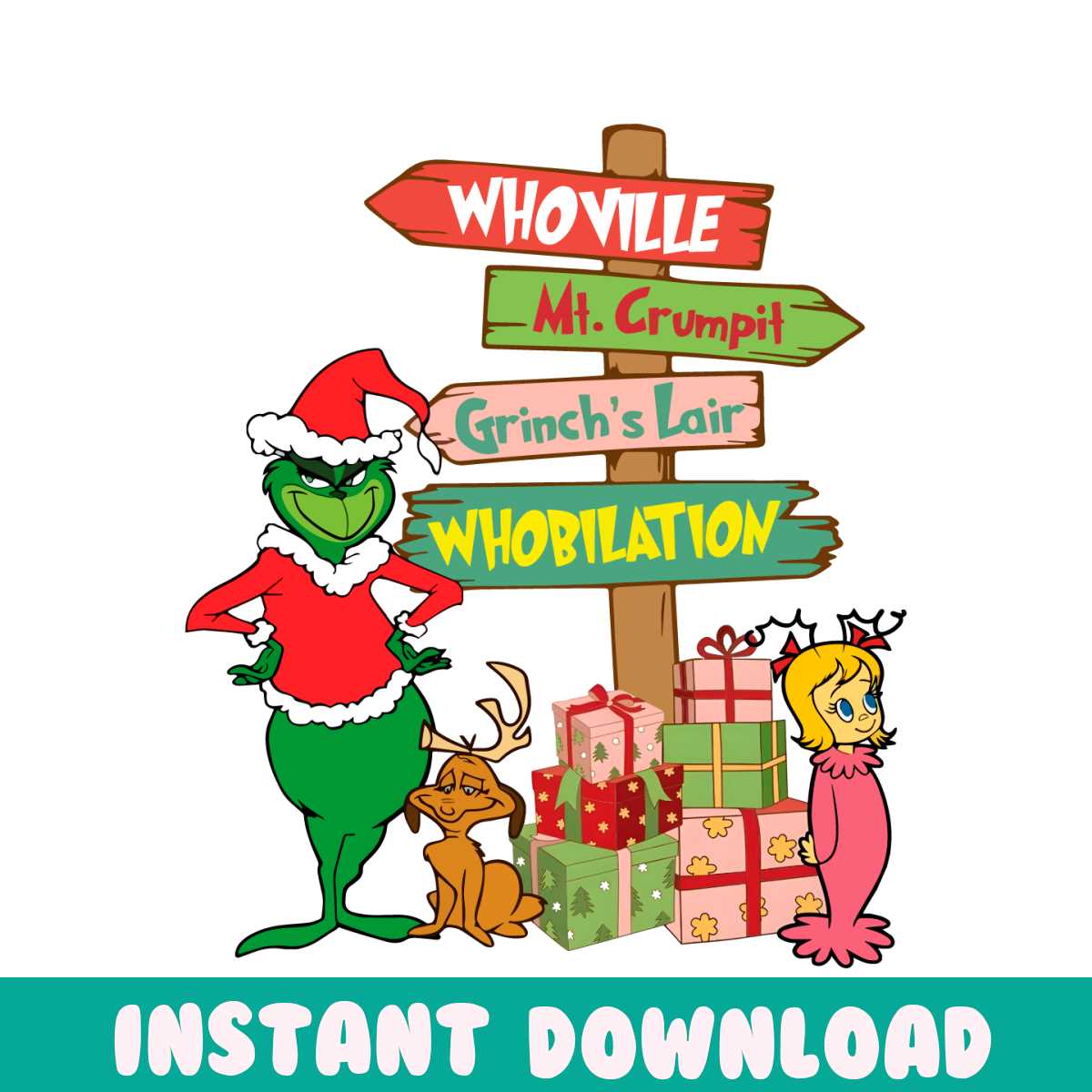 The Grinch Whoville Mt Crumpit PNG Sublimation File | Inspire Uplift