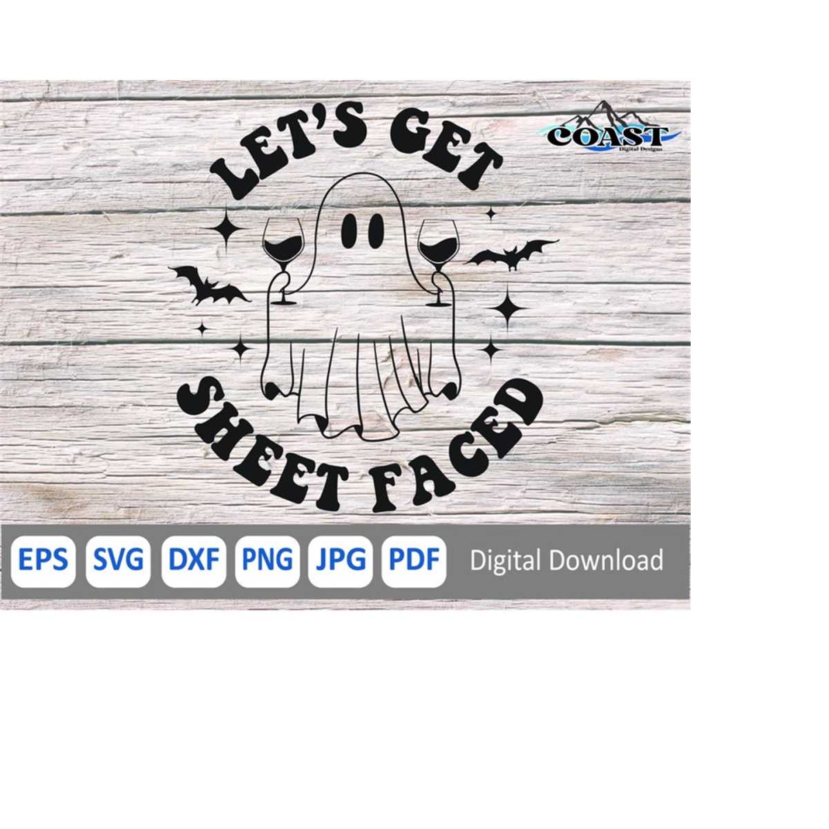 Let's Get Sheet Faces SVG PNG PDF, Spooky Season Svg, Cute G | Inspire ...