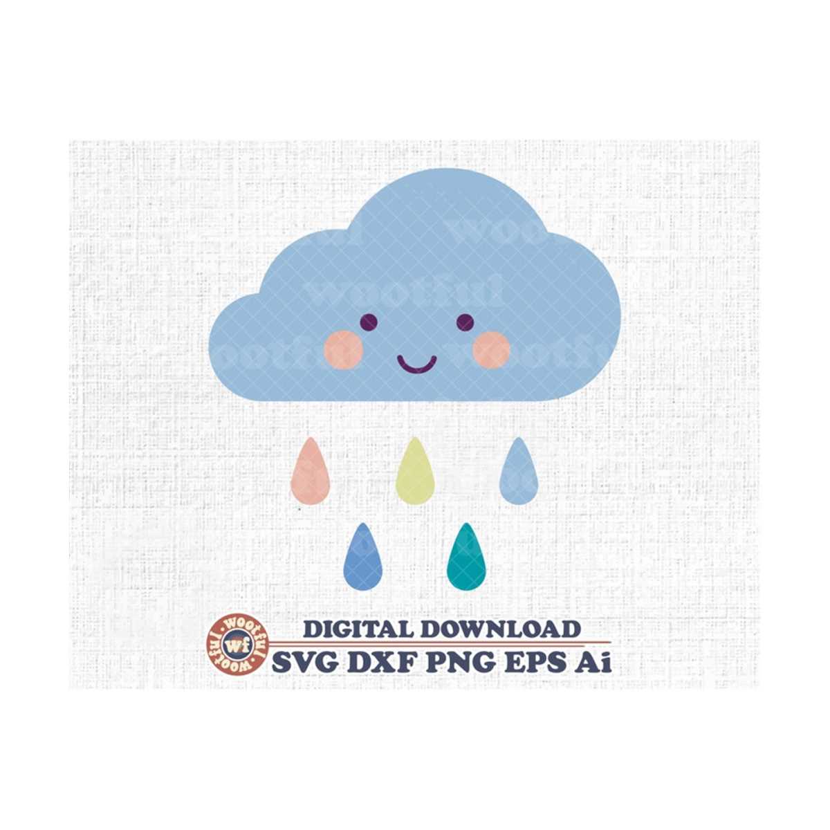 Cute Rain Cloud svg, Rain Cloud Clipart svg, Cloud svg, Clou | Inspire ...