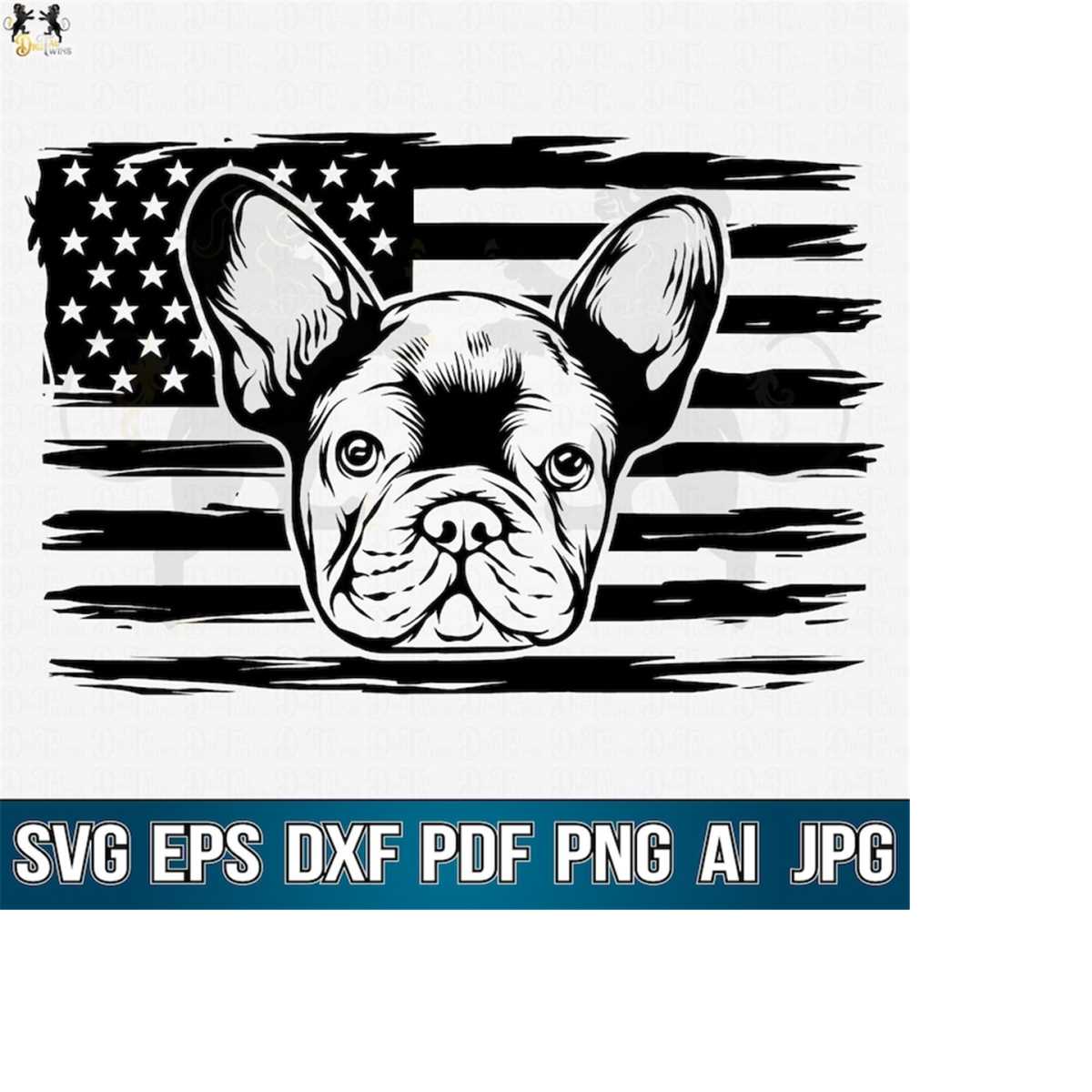 French Bulldog With Flag Svg, Frenchie Svg, French Bulldog C | Inspire ...