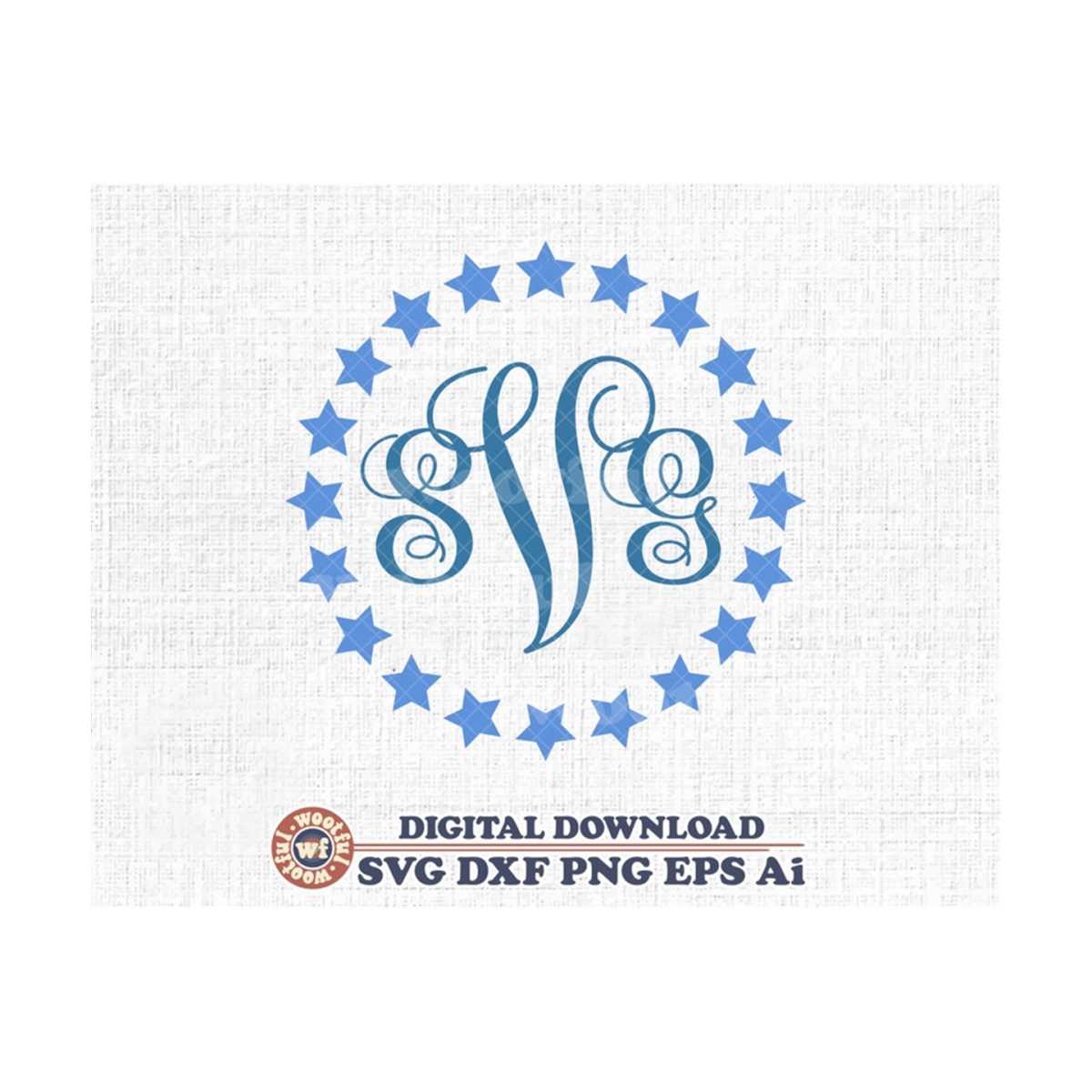 Monogram svg, Circle Monogram Frame, Star Frame svg, Star Mo | Inspire ...