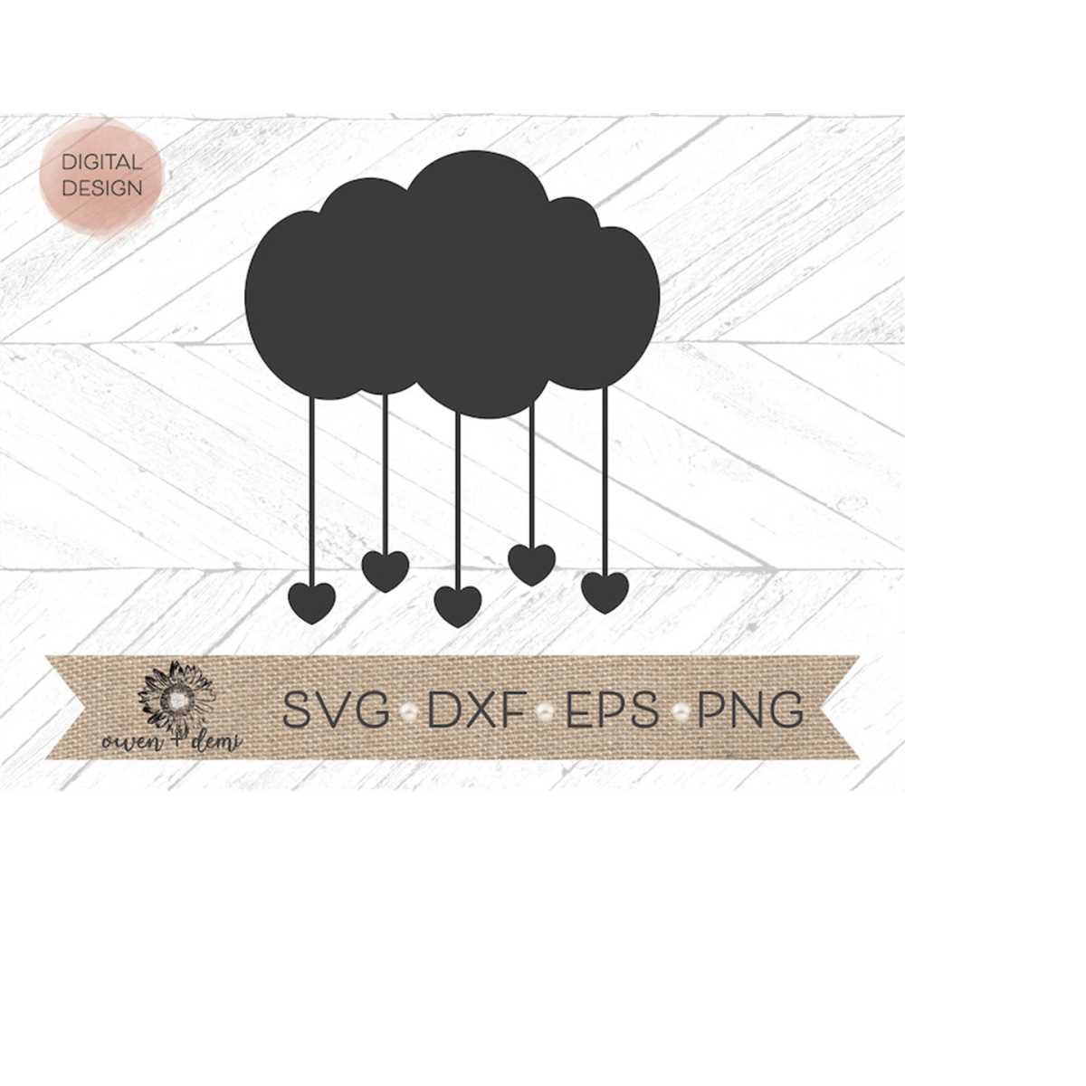 Cloud svg - Rain cloud svg - Heart cloud svg - Cloud Cricut | Inspire ...