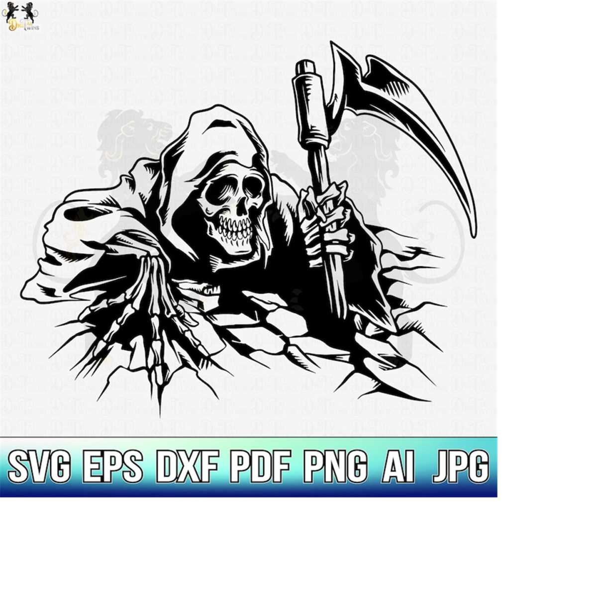 Skull In The Wall SVG, Skull Ripper SVG, Skull SVG, Skull Cl | Inspire ...