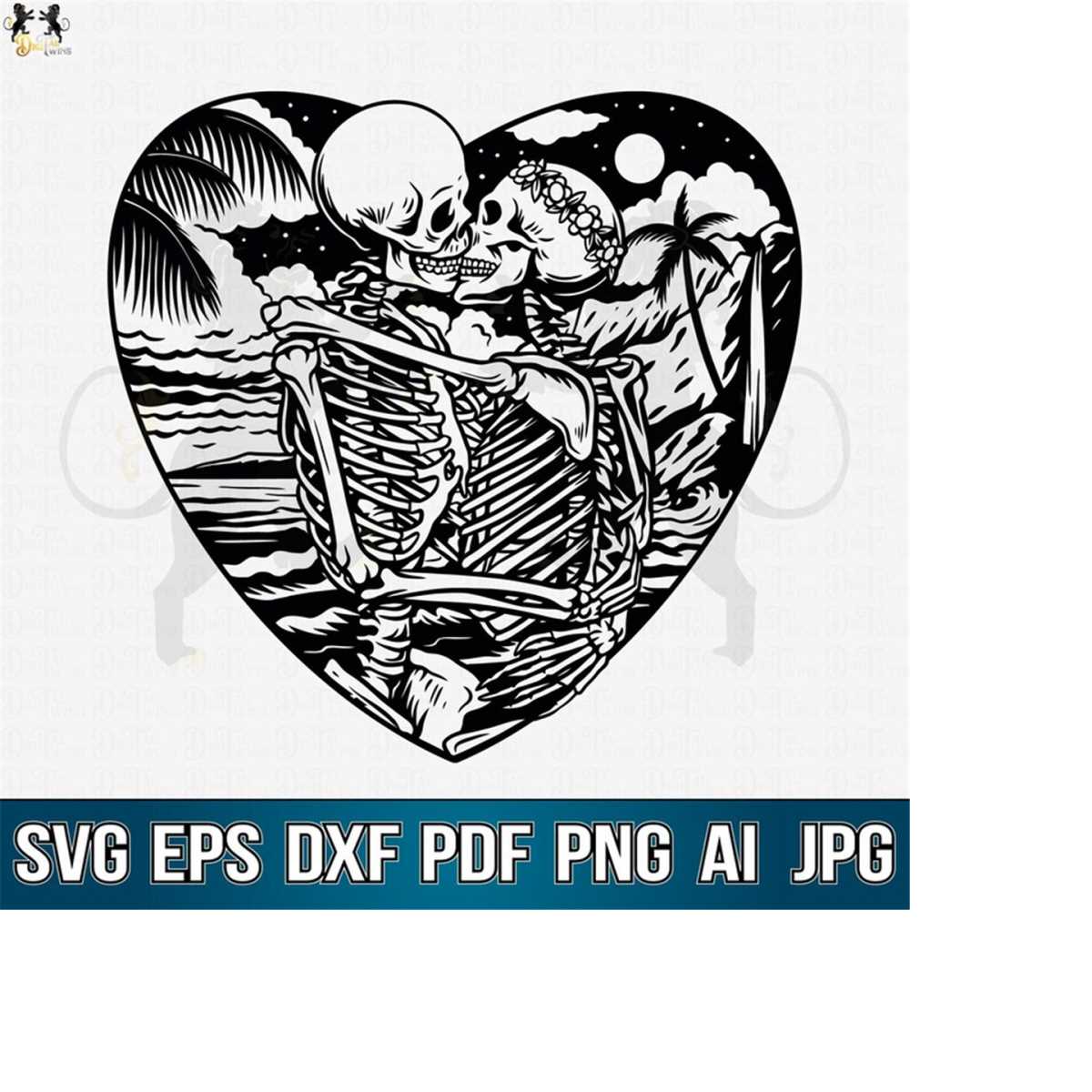 Skull Lovers Svg, Skull Svg, Dead Skeleton Love Svg, Gothic | Inspire ...
