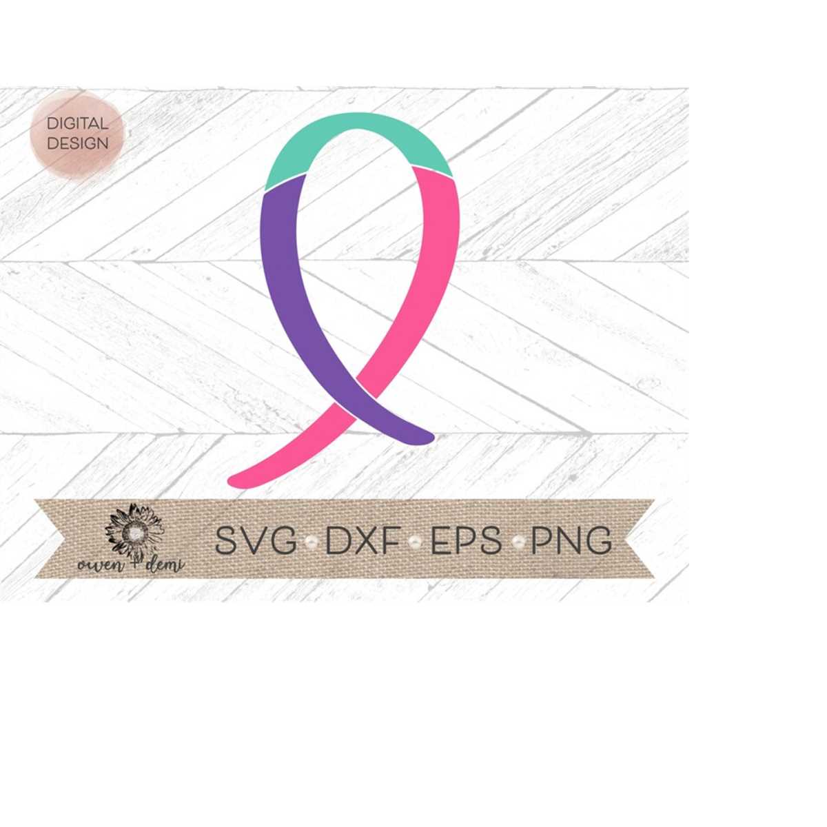 Thyroid Cancer Ribbon svg - Tri Colored ribbon svg - Thyroid | Inspire ...