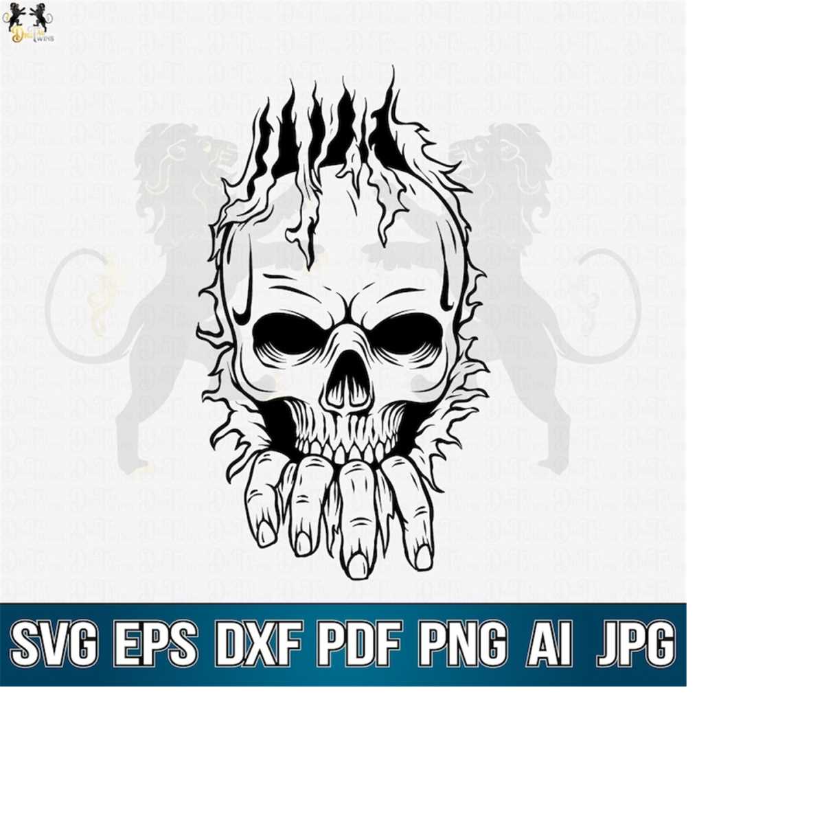 Skull In The Wall SVG, Skull Ripper SVG, Skull SVG, Skull Cl | Inspire ...