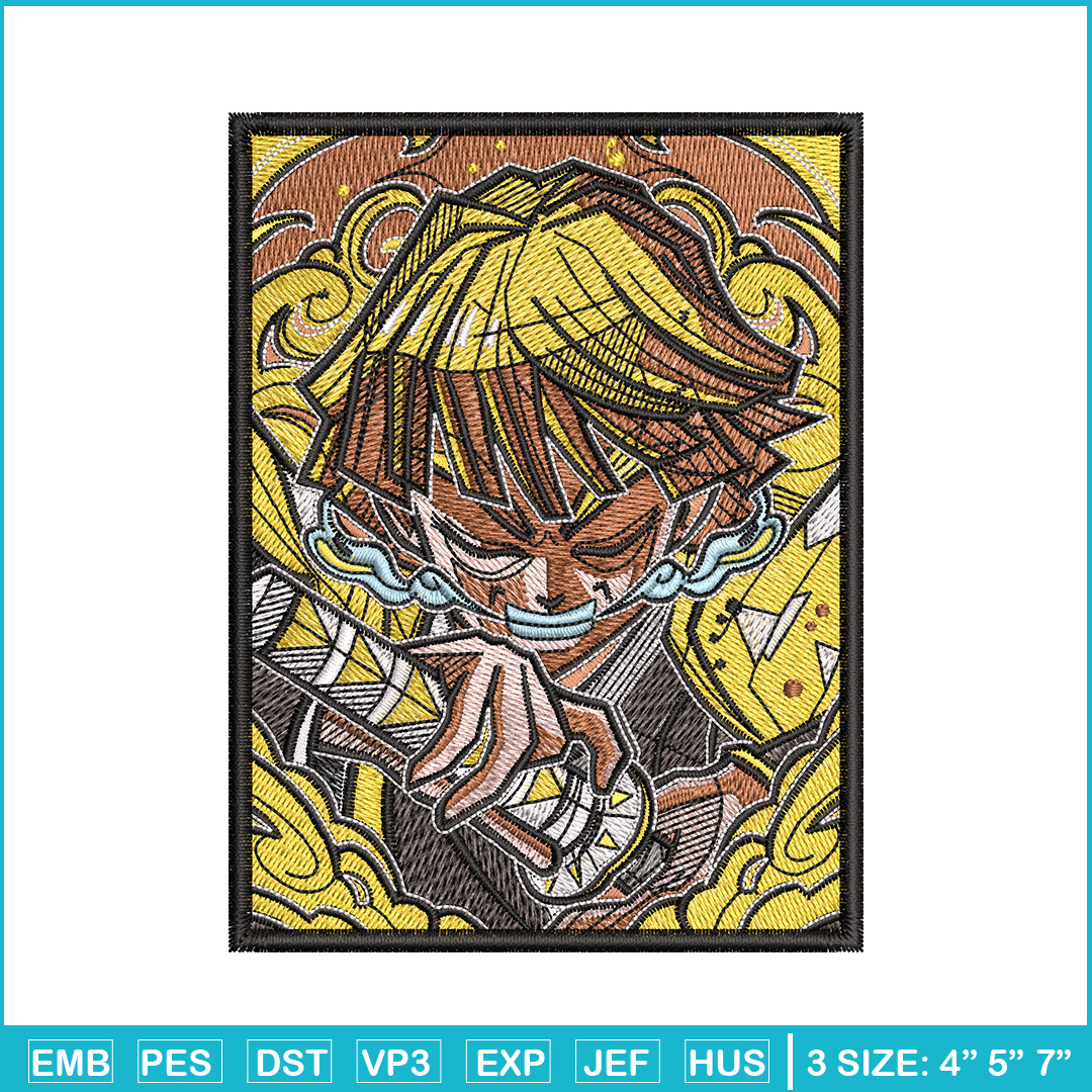 Zenitsu poster embroidery design, Zenitsu embroidery, Anime | Inspire ...