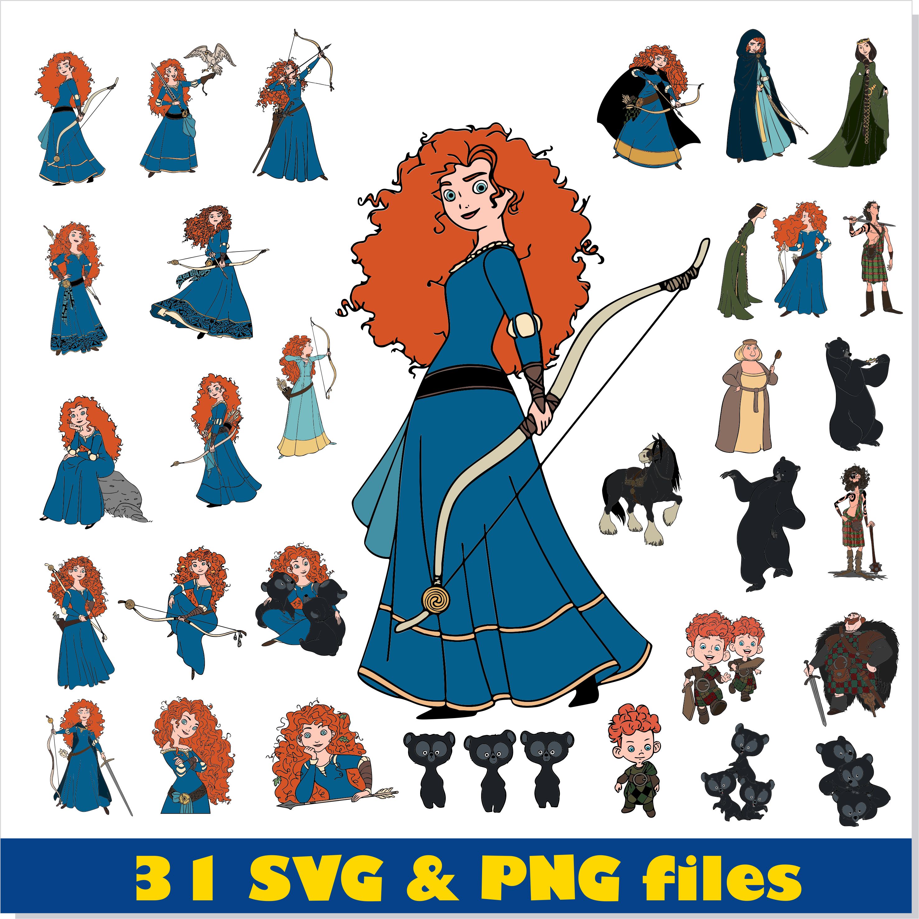 Brave Princess Disney SVG Bundle, Brave SVG, Brave PNG, Prin | Inspire ...