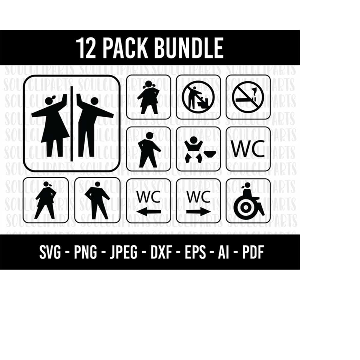 COD778- Bathroom Svg, Restroom Symbol svg, restroom sign svg | Inspire ...