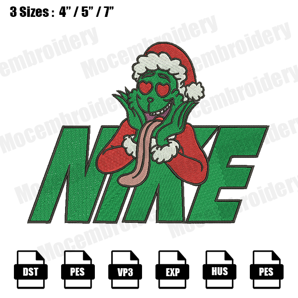 Nike Logo Santa Grinch Christmas Embroidery Designs, Christm - Inspire ...