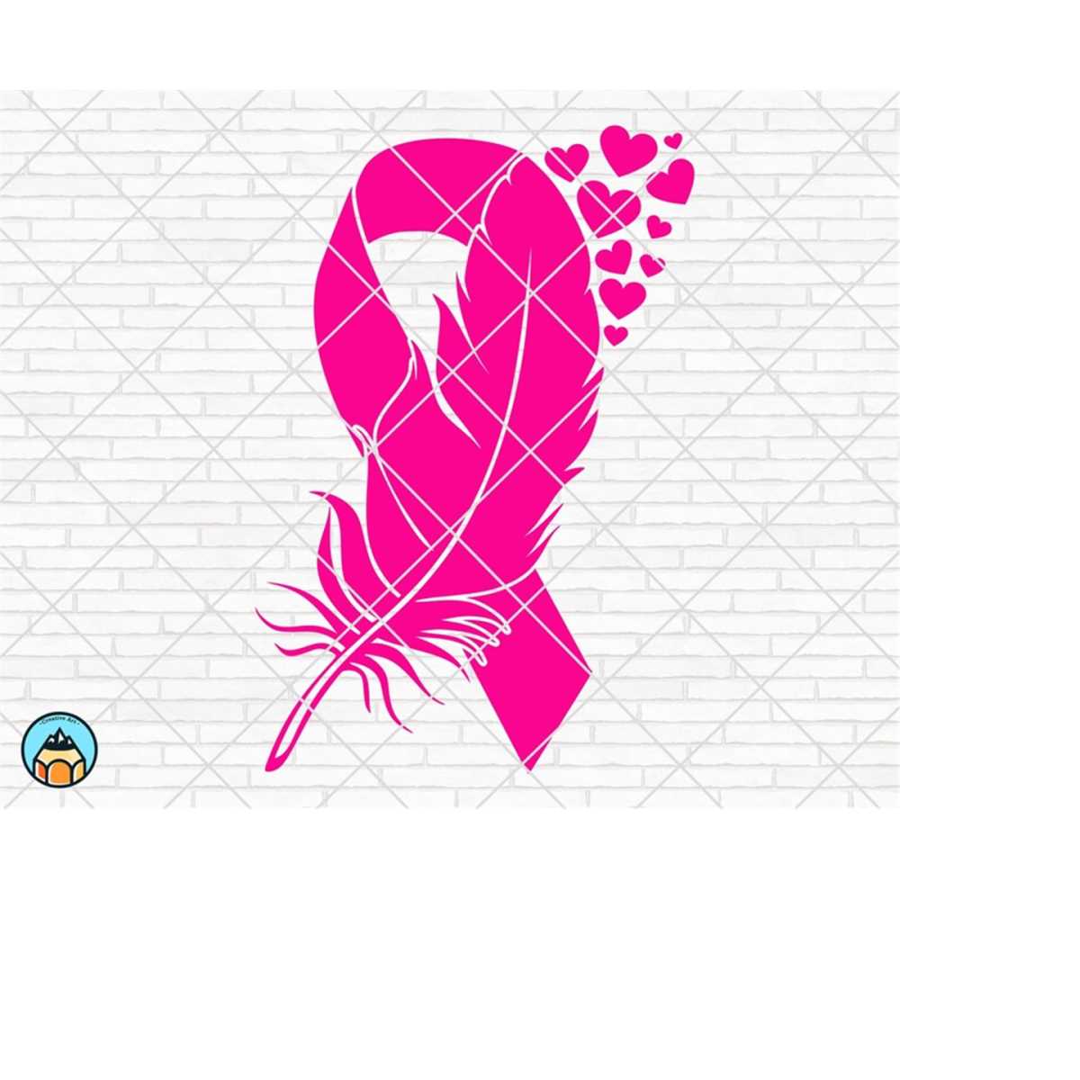 Feather Pink Ribbon svg, Breast Cancer svg, Cancer Awareness | Inspire ...