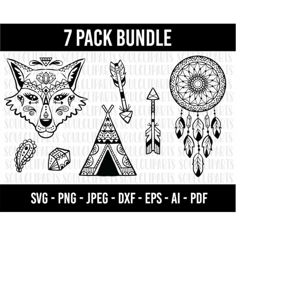 COD877- Boho clipart, boho svg, Boho animals svg, Baby Broth | Inspire ...