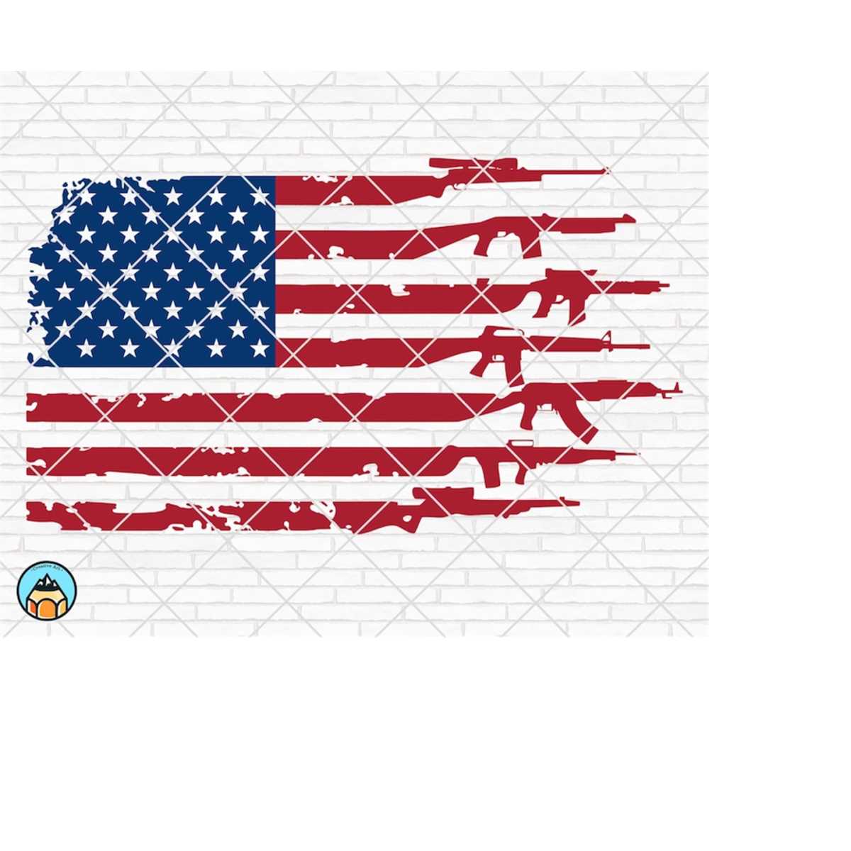 American Flag with Guns svg, Guns Flag svg, Military Flag sv | Inspire ...