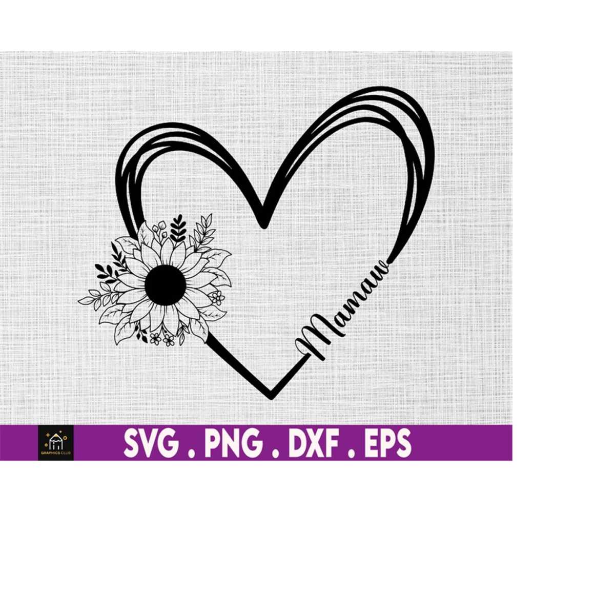 Mamaw Heart Svg, Mother's Day Svg, Mamaw Svg, Mamaw, Instan | Inspire ...
