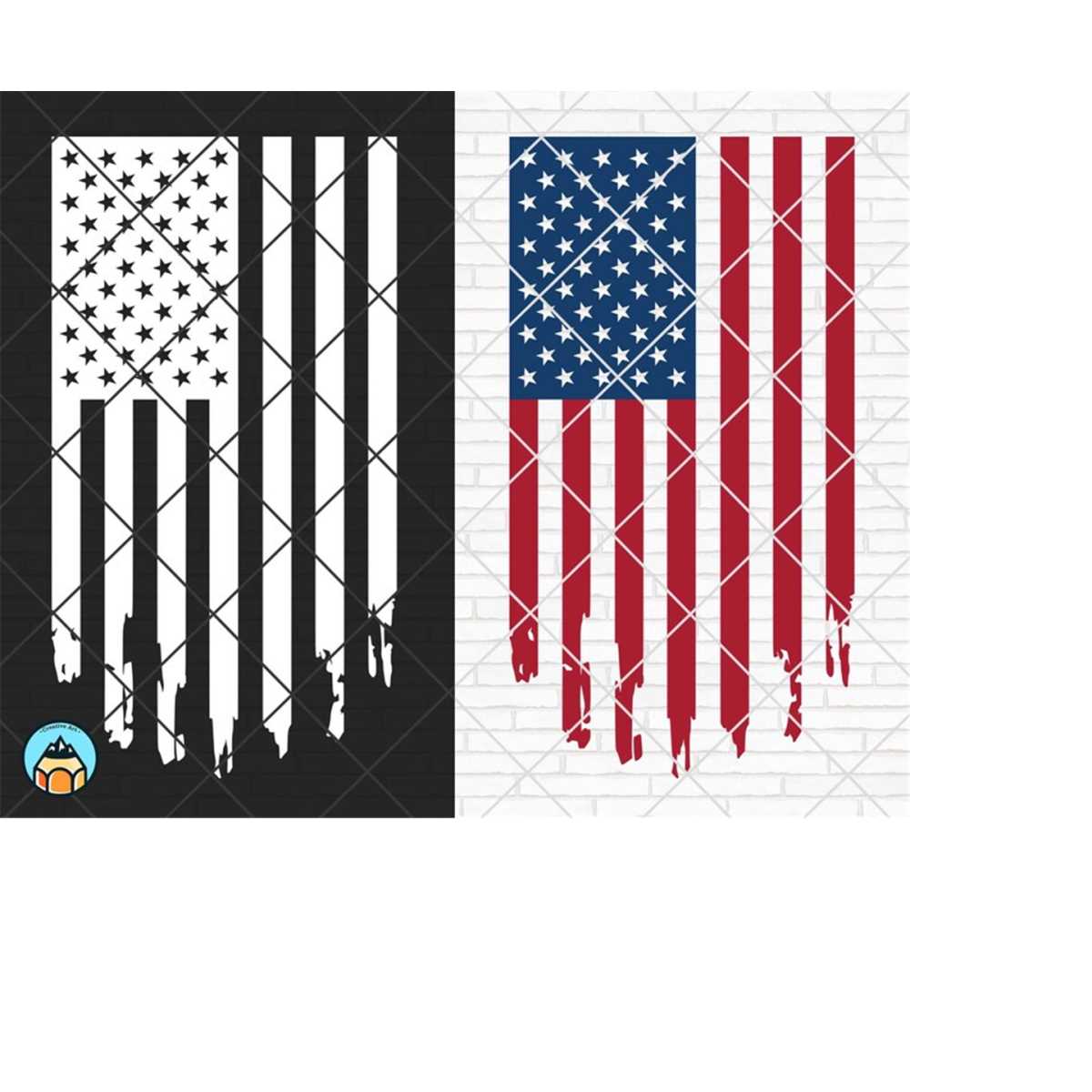 Distressed USA Flag Svg | American Flag Svg | Grunge Flag Sv | Inspire Uplift