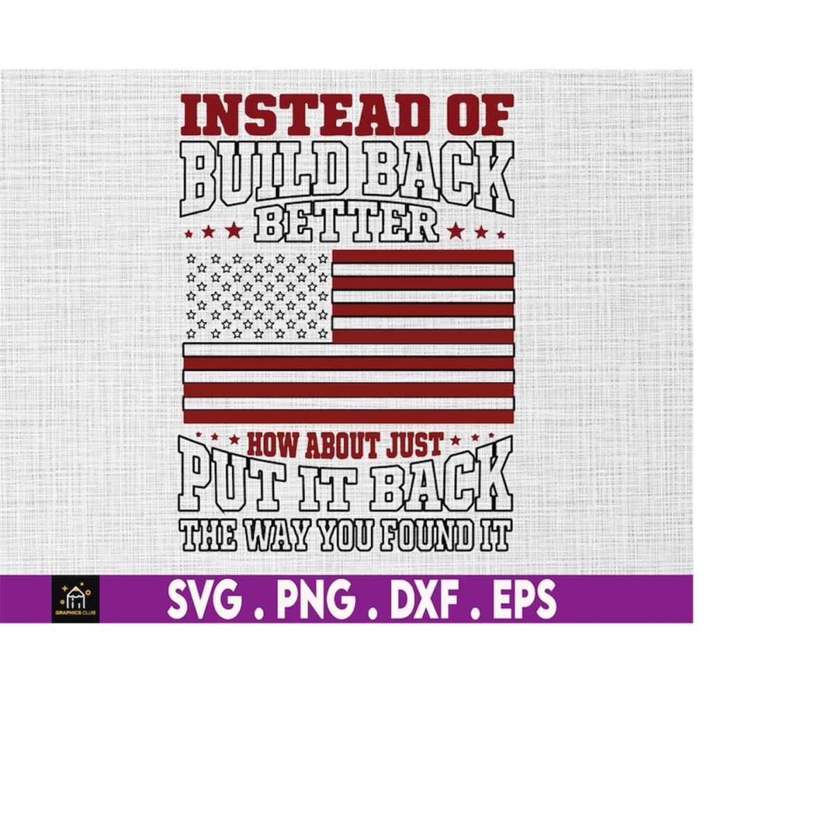 Instead Of Build Back Better How About Just Put It Back Svg, | Inspire ...
