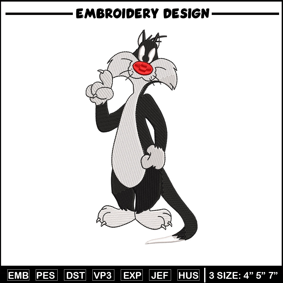 Cat cartoon embroidery design, Cartoon embroidery, Embroider - Inspire ...