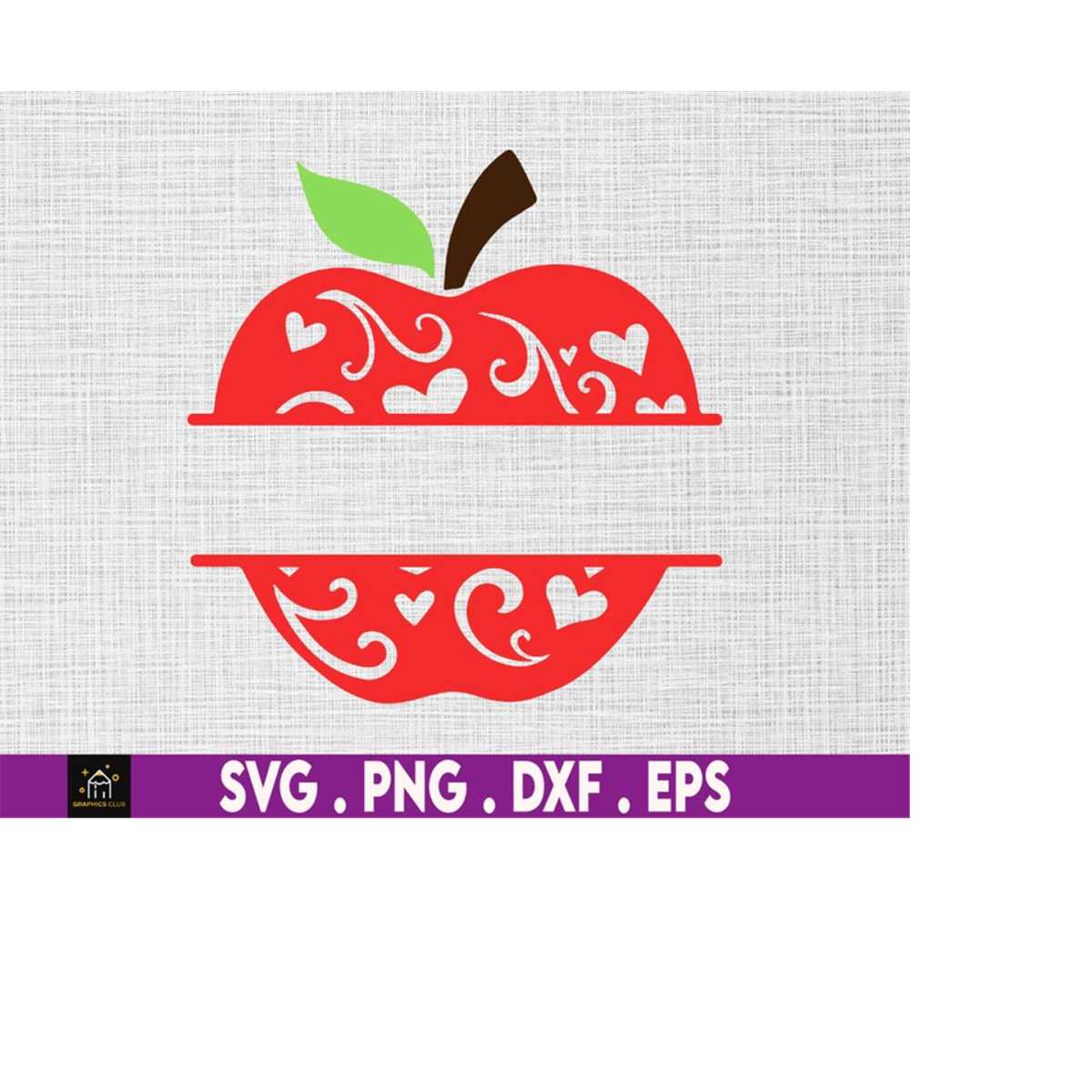 Apple Monogram svg, Split Monogram, Back To School, Name Fra | Inspire ...
