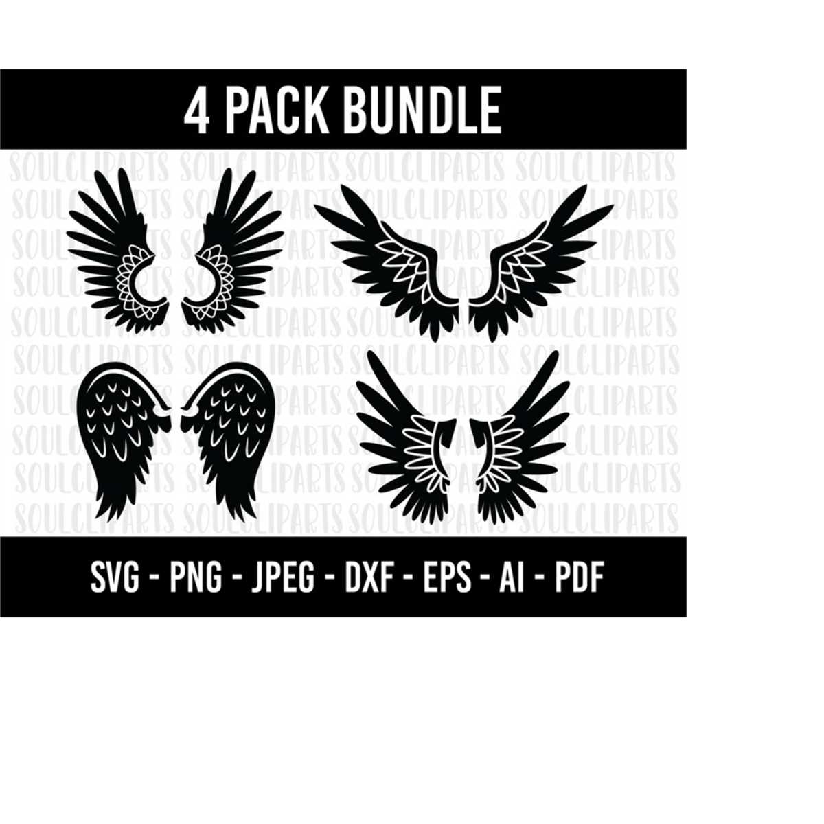 COD902- Angel Wings SVG, Angel Wing Vector, Angel svg, Halo - Inspire ...