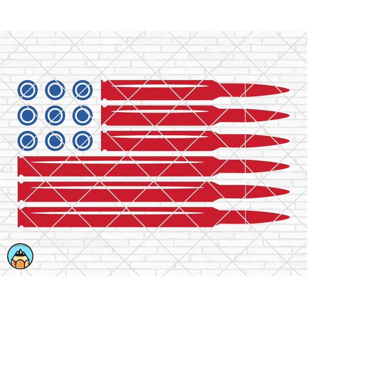 Bullet Flag USA Svg | US Flag Svg | American Flag Svg | Bull | Inspire ...