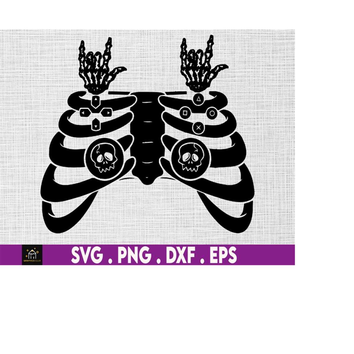Halloween Skeleton Gaming Controllers Svg Png, Haloween Game - Inspire ...