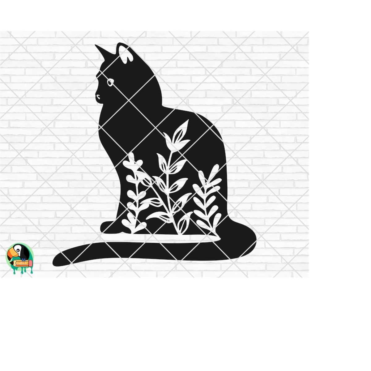 Floral Cat SVG, Cat Lovers Svg, Floral Cat Cut Files, Cricut - Inspire ...