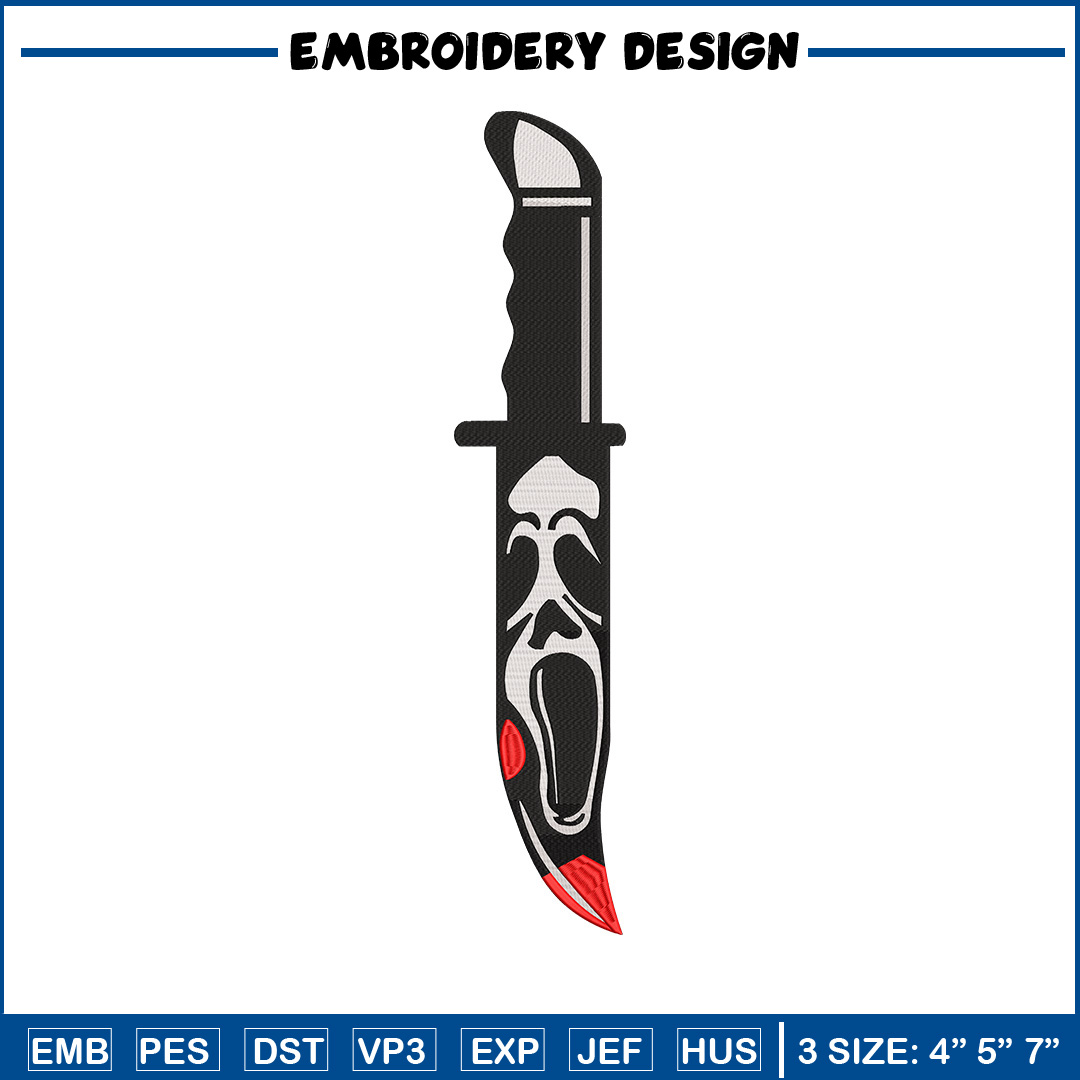 Knife ghost embroidery design, Horror embroidery, Embroidery | Inspire ...