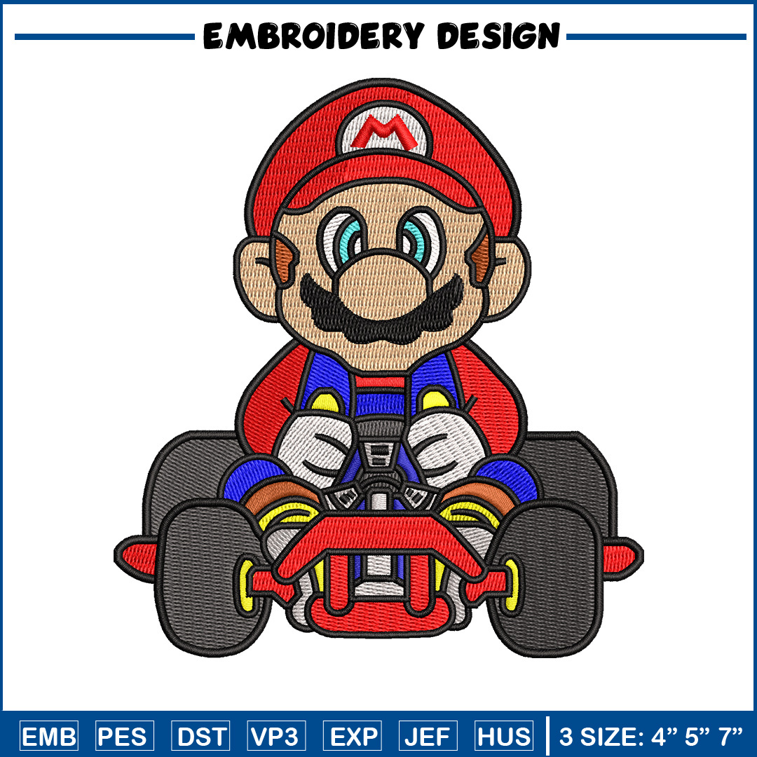 Mario car embroidery design, Mario embroidery, Embroidery fi | Inspire ...