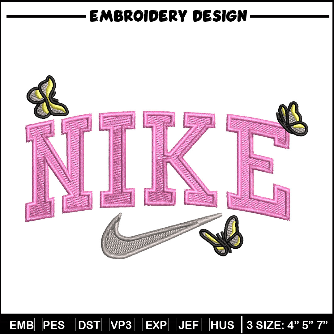 Nike butterfly embroidery design, Butterfly embroidery, Nike | Inspire ...