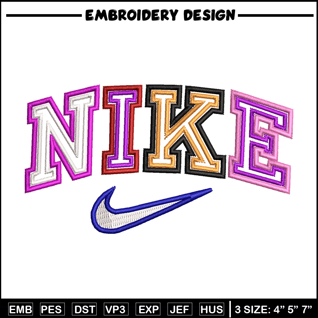 Nike color embroidery design, Nike embroidery, Nike design, | Inspire ...