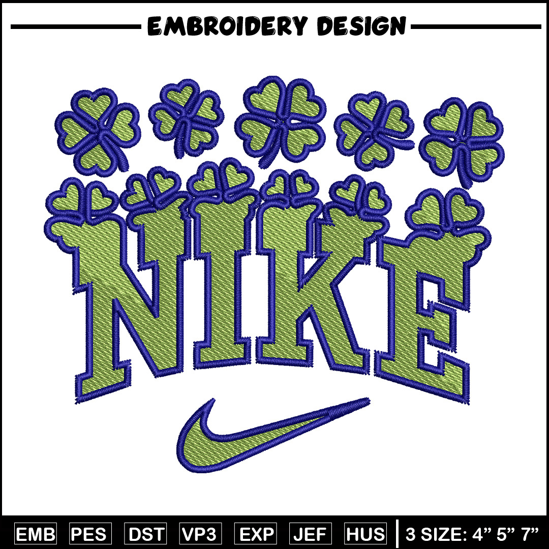 Nike flower green embroidery design, Flower embroidery, Nike - Inspire ...