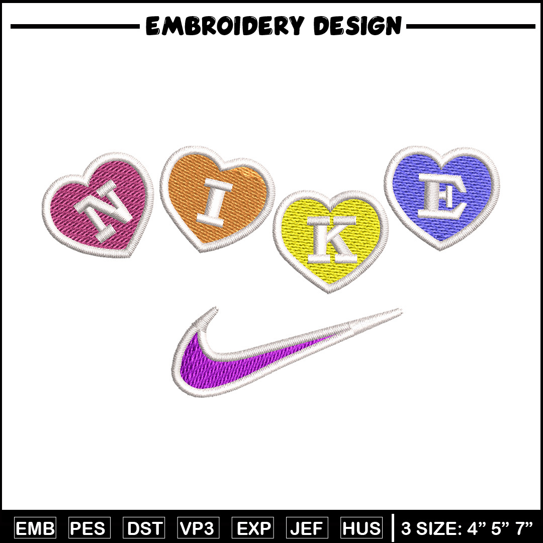 Nike heart embroidery design, Logo embroidery, Nike design, | Inspire ...