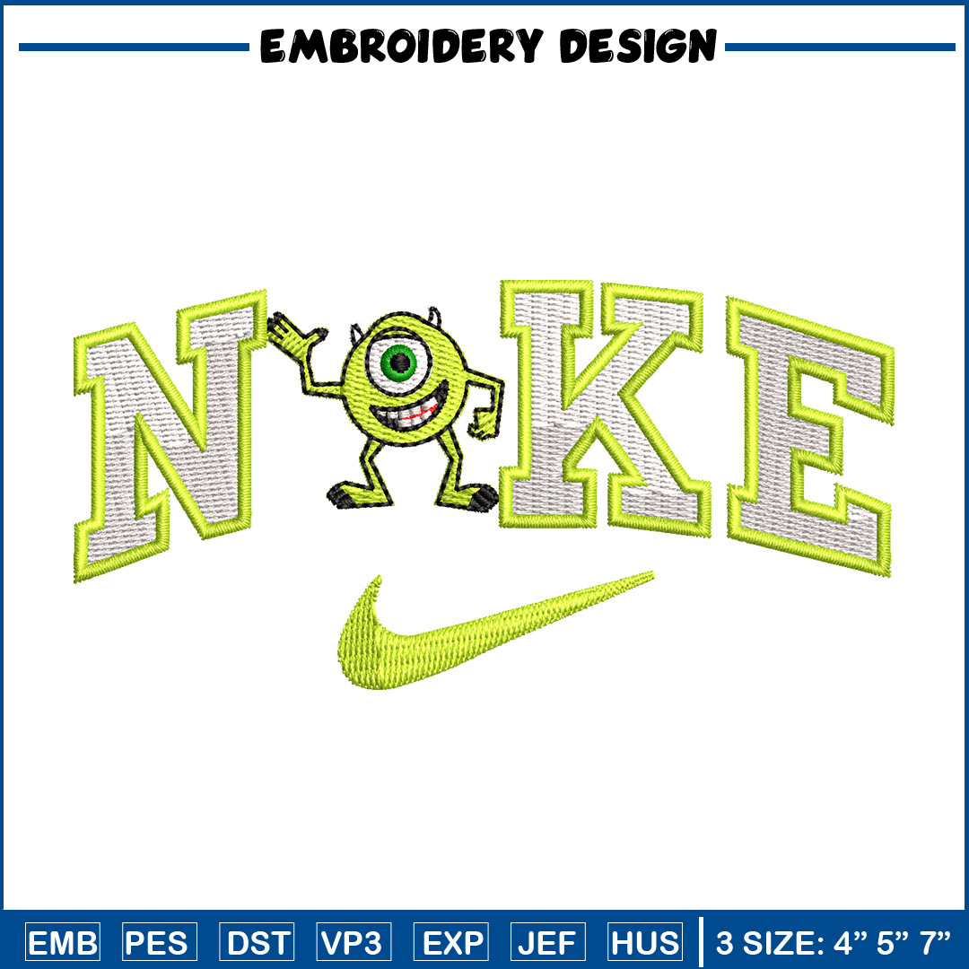 Nike x mike embroidery design, Disney embroidery, Nike desig | Inspire ...