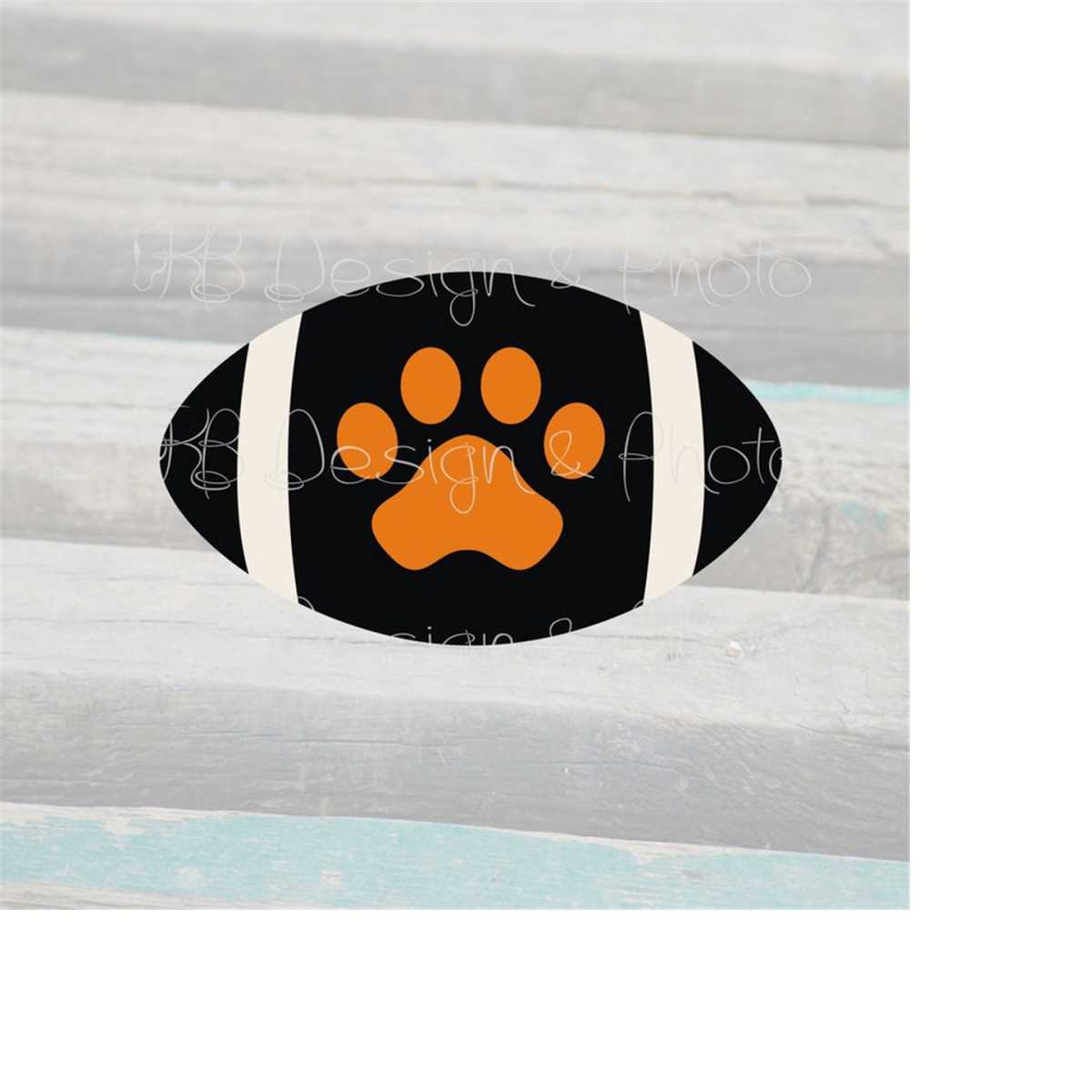 Football and Paw Vector/Raster- SVG, PNG, JPG - Inspire Uplift