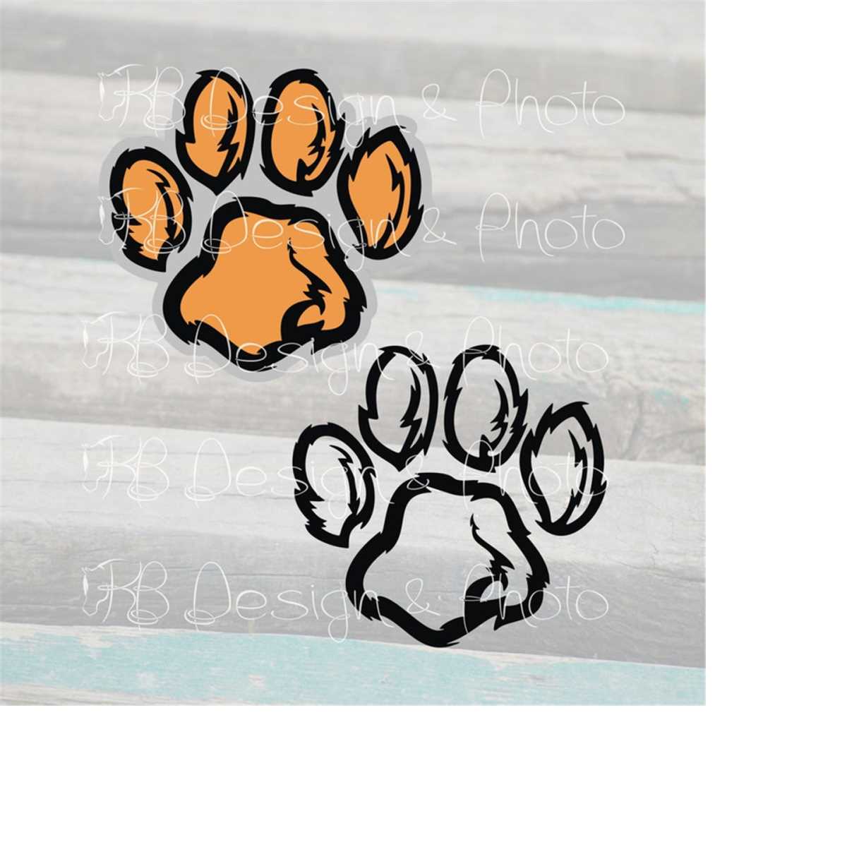Ragged Pawprint Vector/Raster- SVG, PNG, JPG - Inspire Uplift