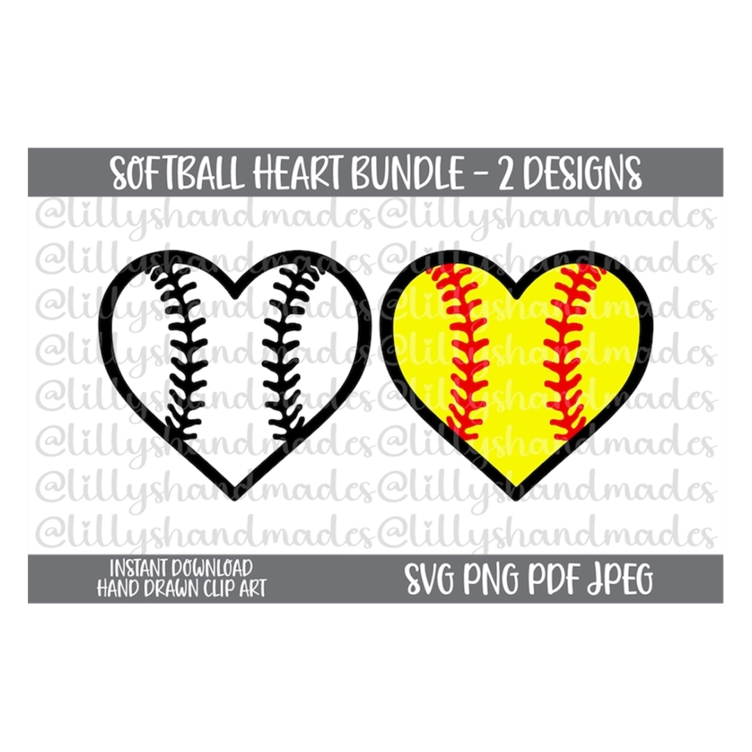 Softball Heart Svg, Softball Heart Png, Softball Svg Softbal | Inspire ...