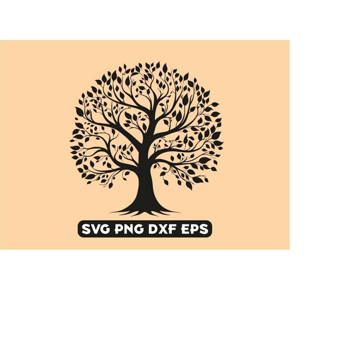 Fall tree svg, Tree silhouette, vector tree cut file - Inspire Uplift