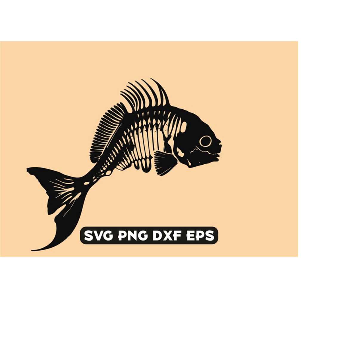 Fish skeleton svg, fish silhouette, Skeleton of the fish sv - Inspire ...
