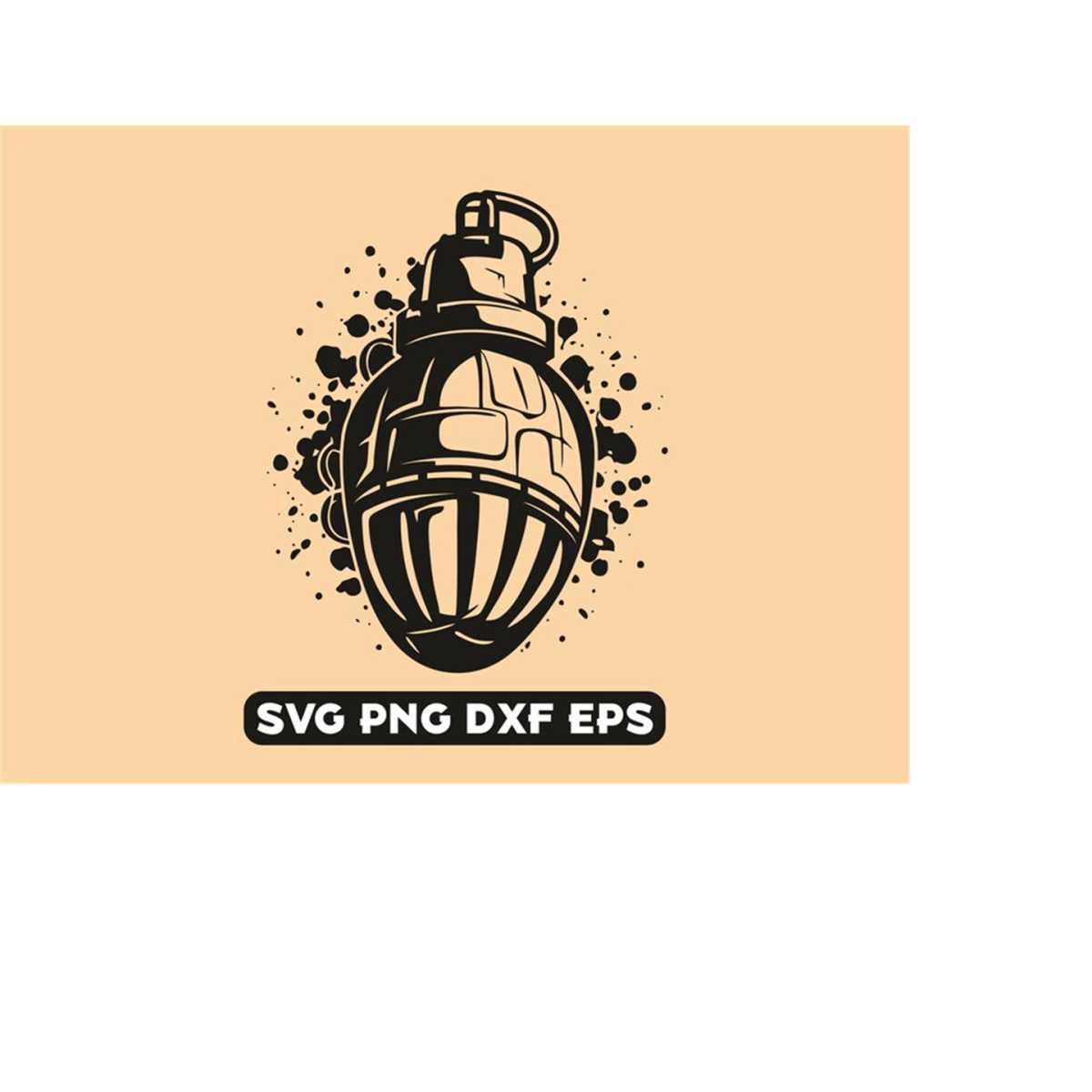 Grenade svg, military svg, army svg, grenade silhouette - Inspire Uplift