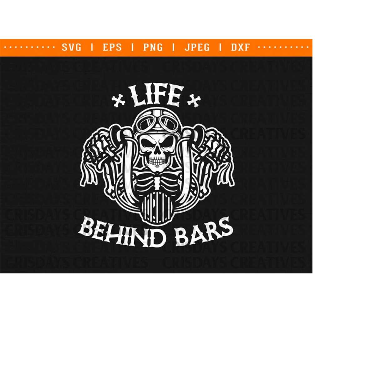 Life Behind Bars Svg, Skeleton Motorcycle Rider Svg, Motorcy | Inspire ...