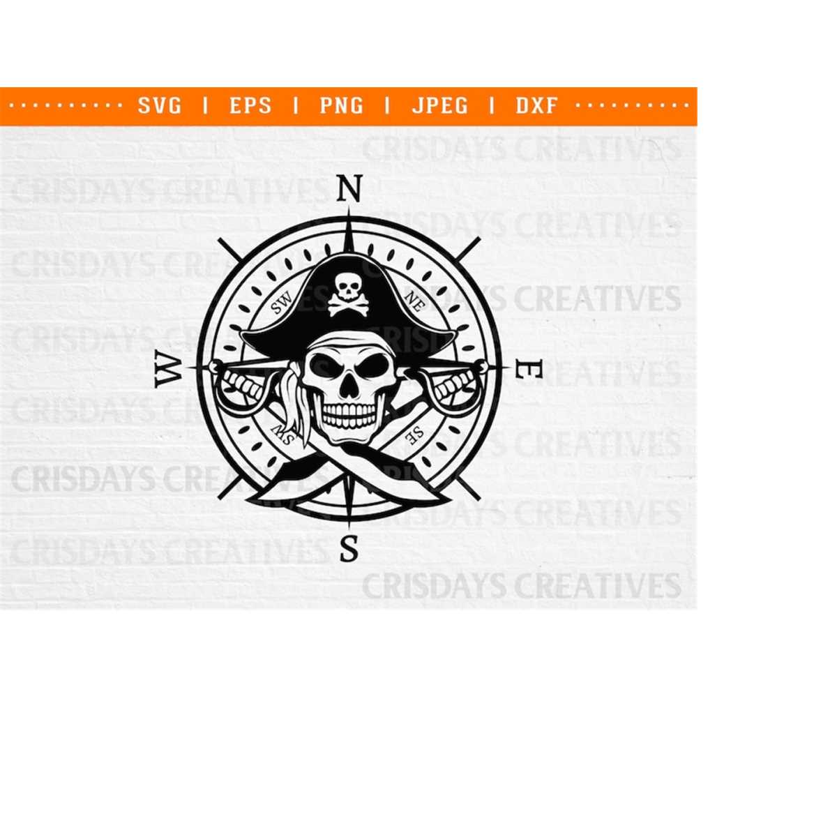 pirate skull compass svg, pirate compass svg, compass svg, s - Inspire ...