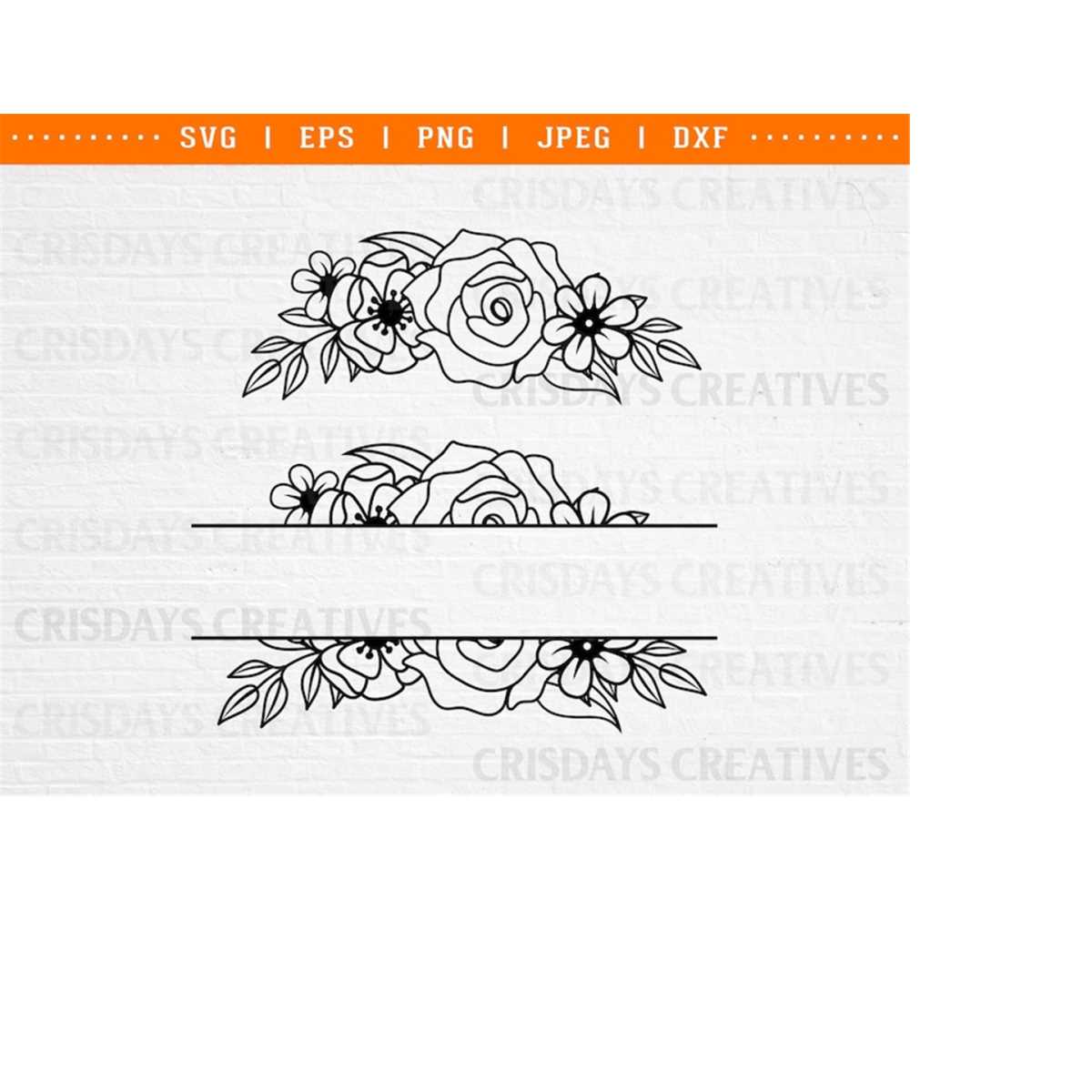 Flowers Svg| Wreath Svg| Flower Split Monogram Svg| Floral F | Inspire ...